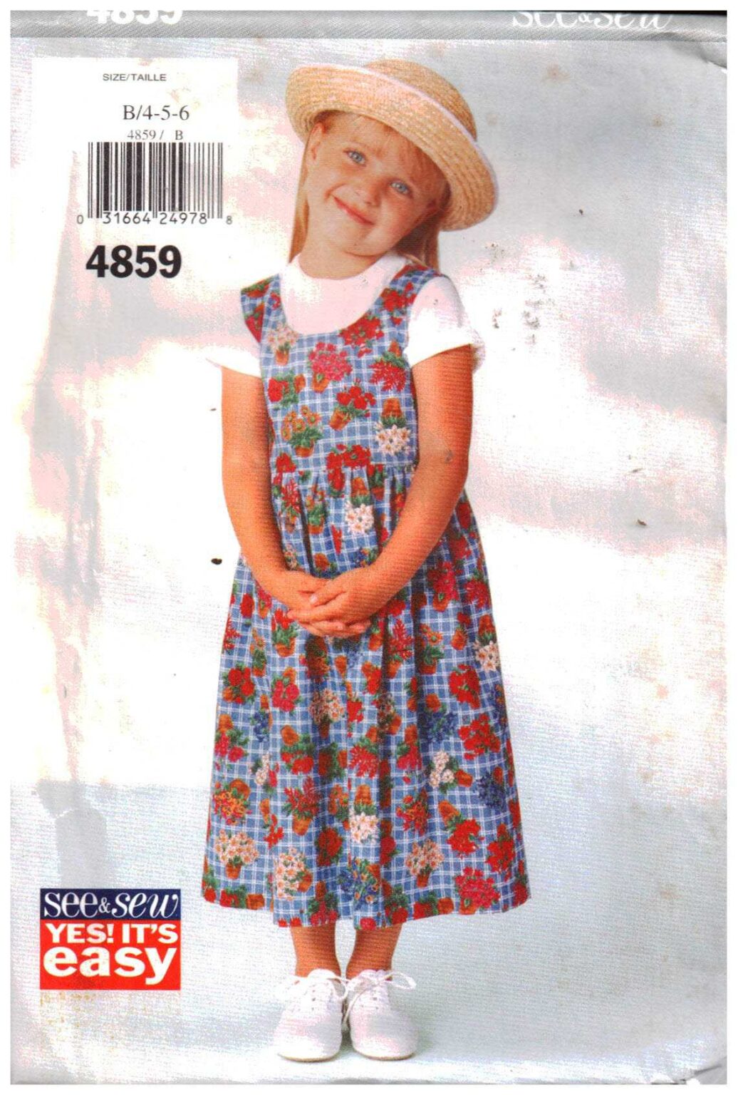 Butterick Butterick 4859 Girls' Jumper Size: B 4-5-6 Used Sewing Pattern