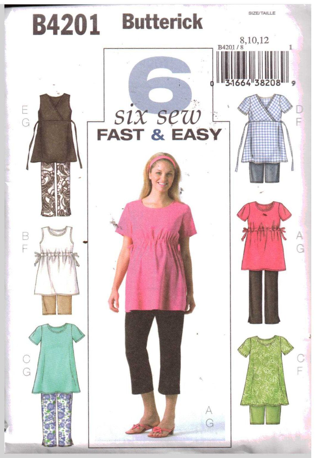 Butterick Butterick B4201 Maternity Top, Shorts, Pants Size: 8-10-12 ...