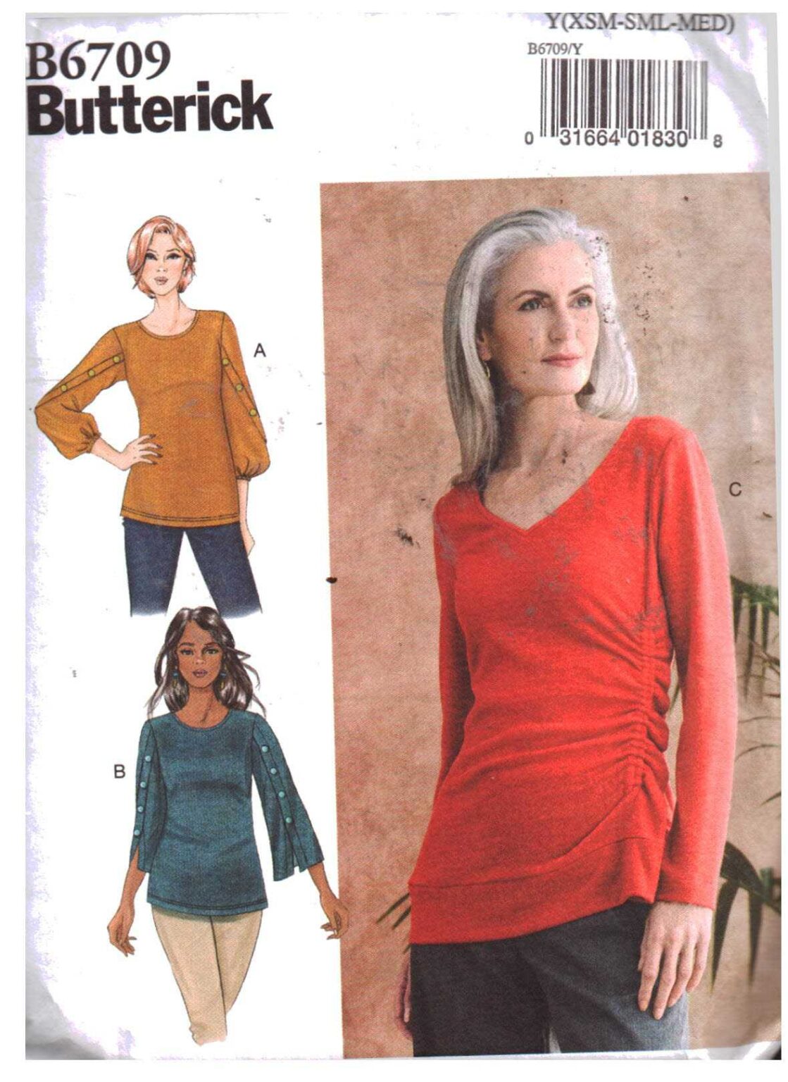 Butterick Butterick B6709 Top Size: Y XS-S-M Uncut Sewing Pattern