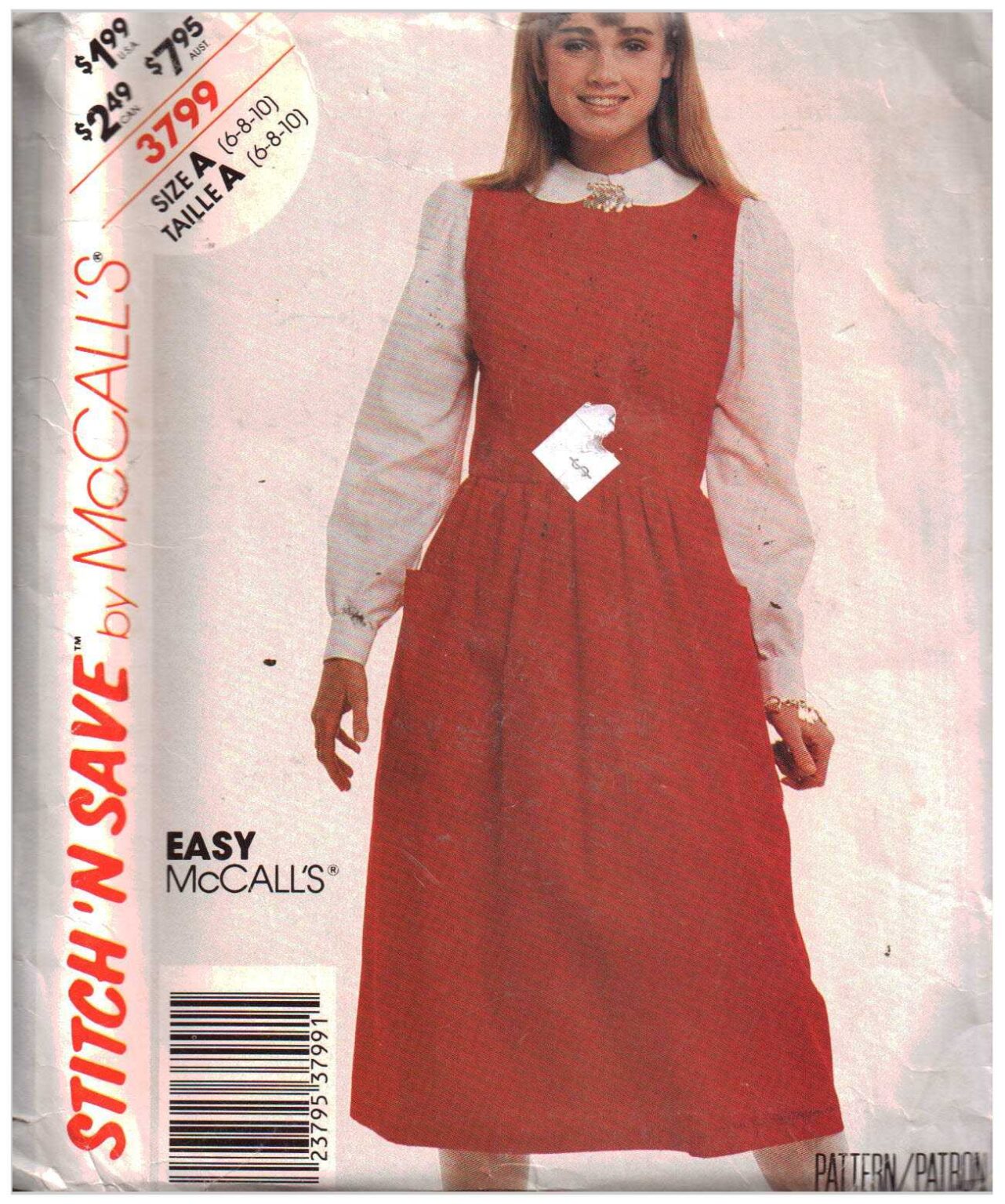McCall’s 3799 Misses Jumper, Blouse Size: A 6-8-10 Uncut Sewing Pattern ...