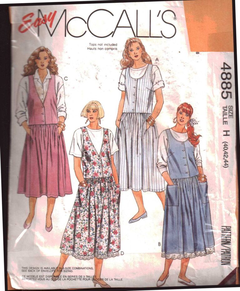 McCall's 4885 Jumpers Size: H 40-42-44 Uncut Sewing Pattern