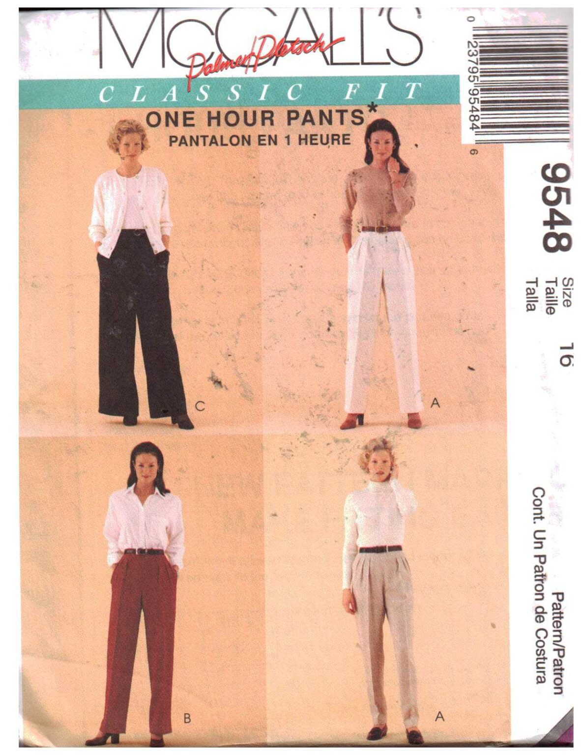 McCall's 9548 Pants Size: 16 Uncut Sewing Pattern