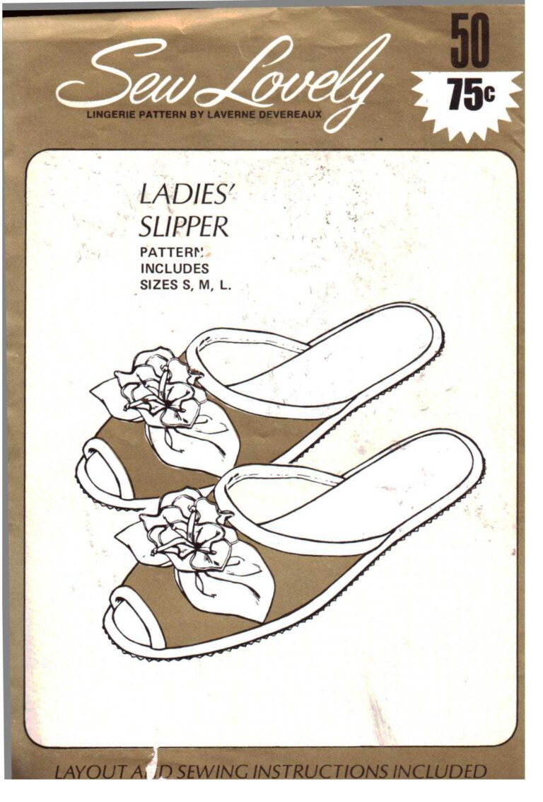 Sew Lovely 50 Slipper Size: S-M-L Uncut Sewing Pattern