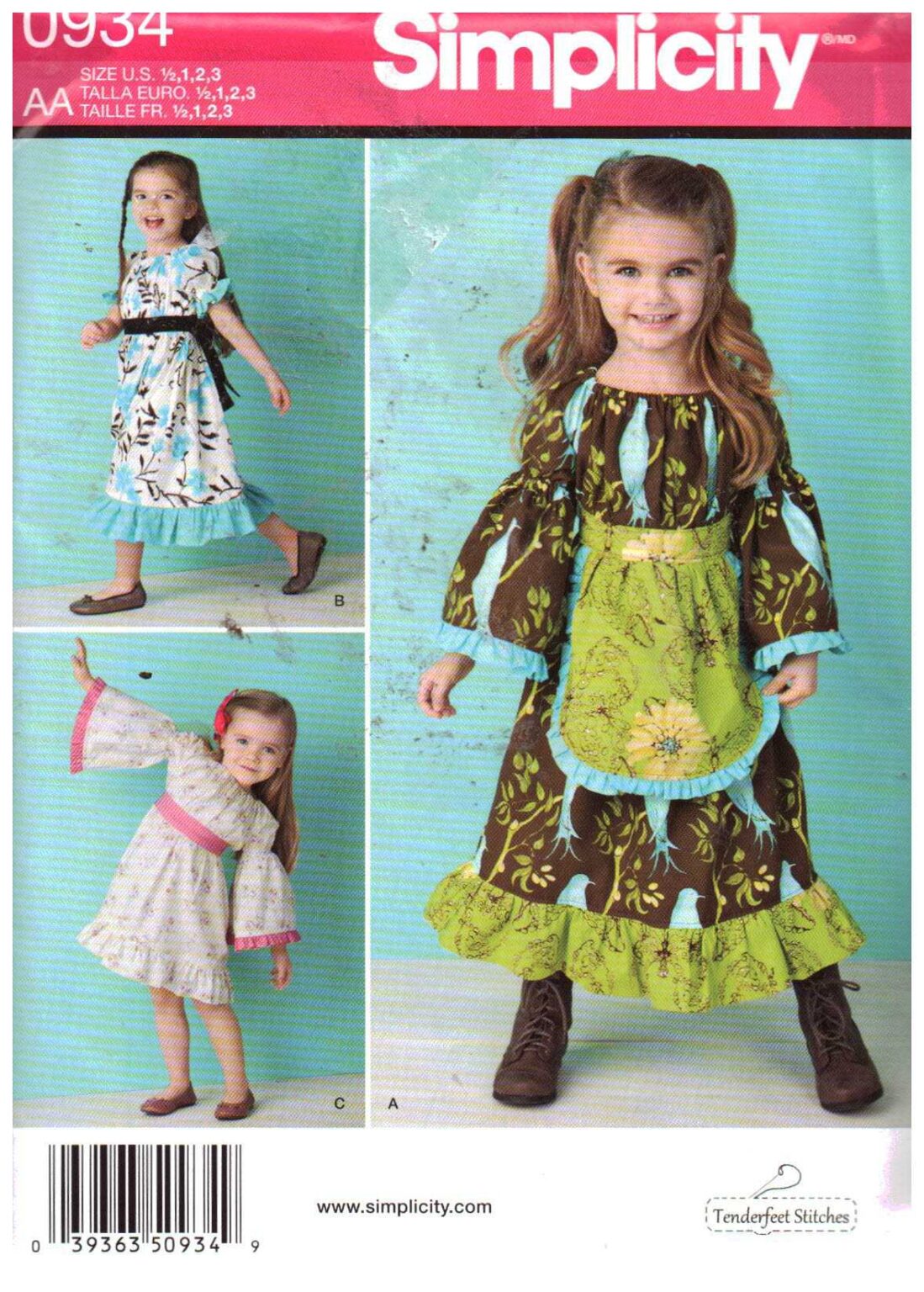 Silhouettes 0934 Girls' Dresses in two lengths Size: AA 0.5-1-2-3 Uncut ...