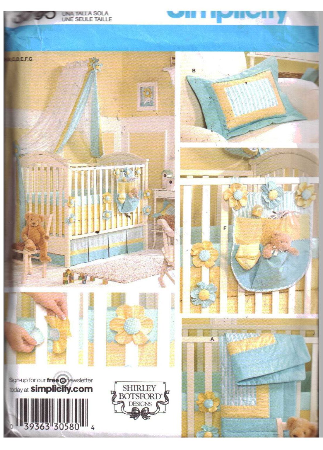 Simplicity 3795 Nursery Accessories - Quilt, Pillow, Sheet, Dust Ruffle ...