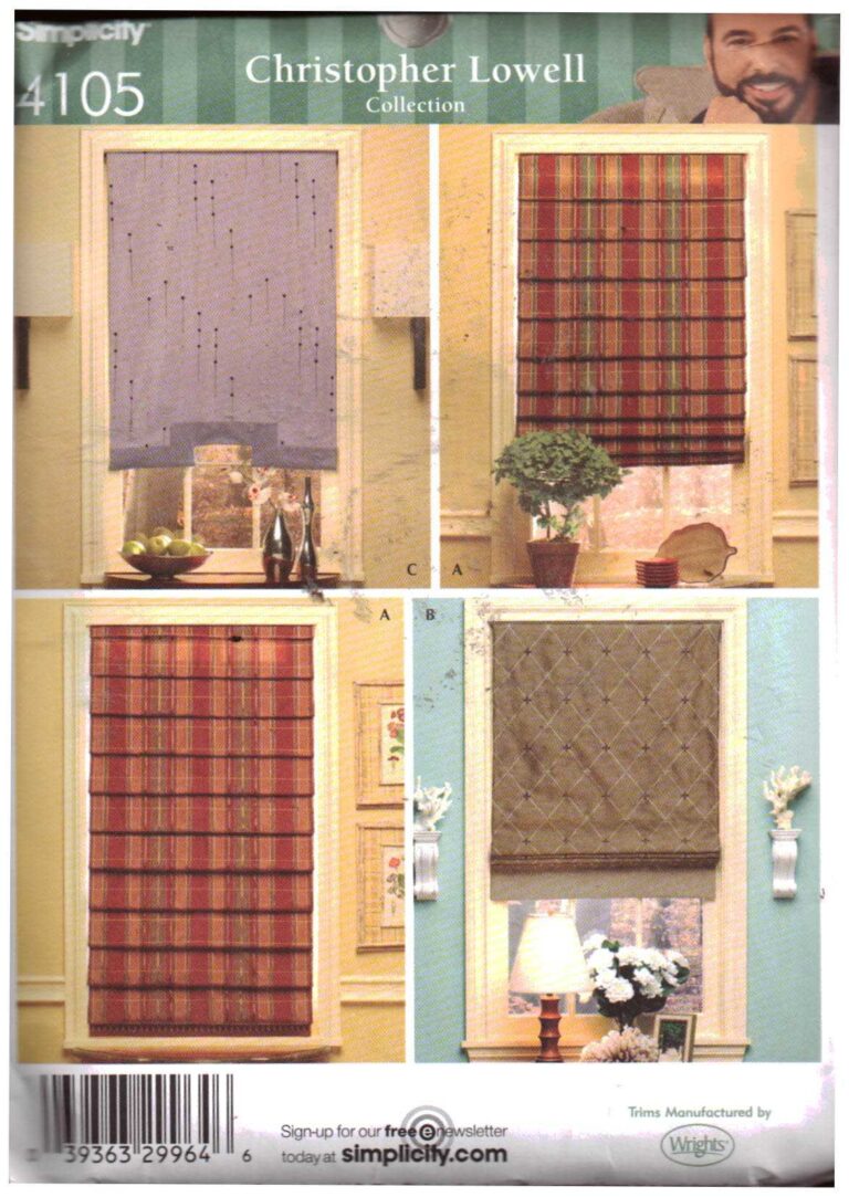 Simplicity 4105 Window Treatmetns - Shades Size: One Uncut Sewing Pattern