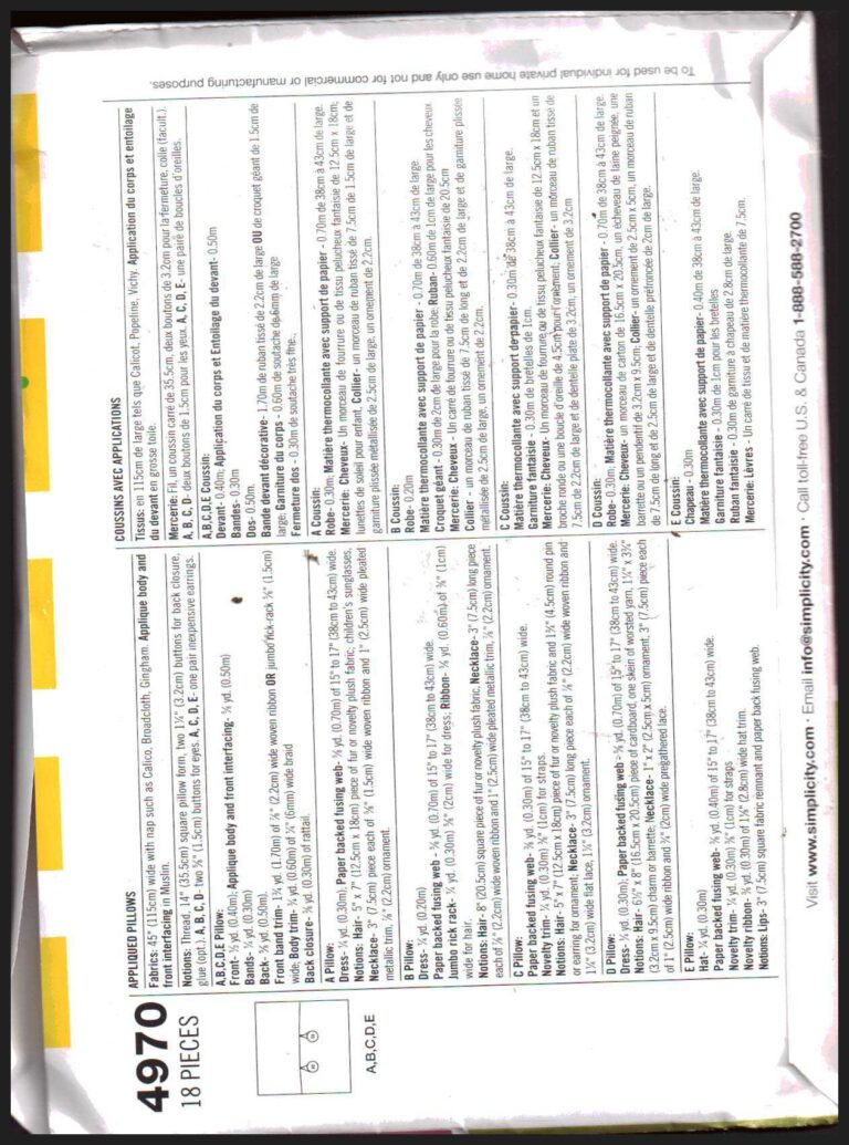 Simplicity 4970 Appliqued Pillows Size: One Uncut Sewing Pattern