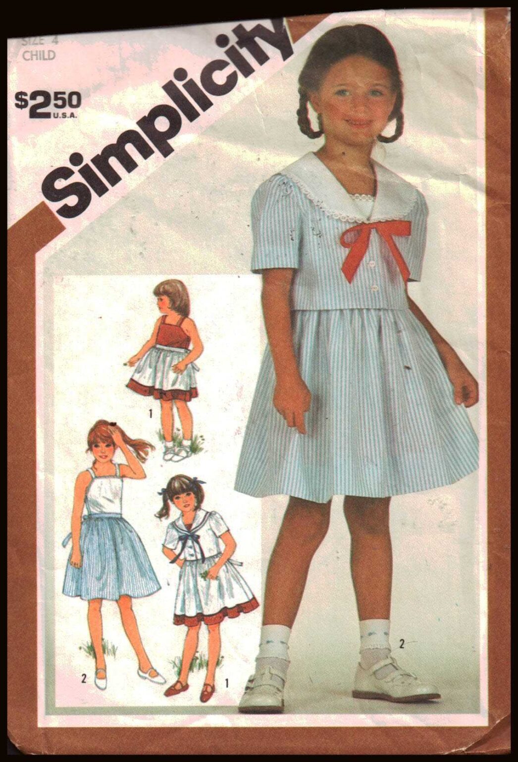 Simplicity 5863 Girls' Dress, Jacket Size: 4 Used Sewing Pattern