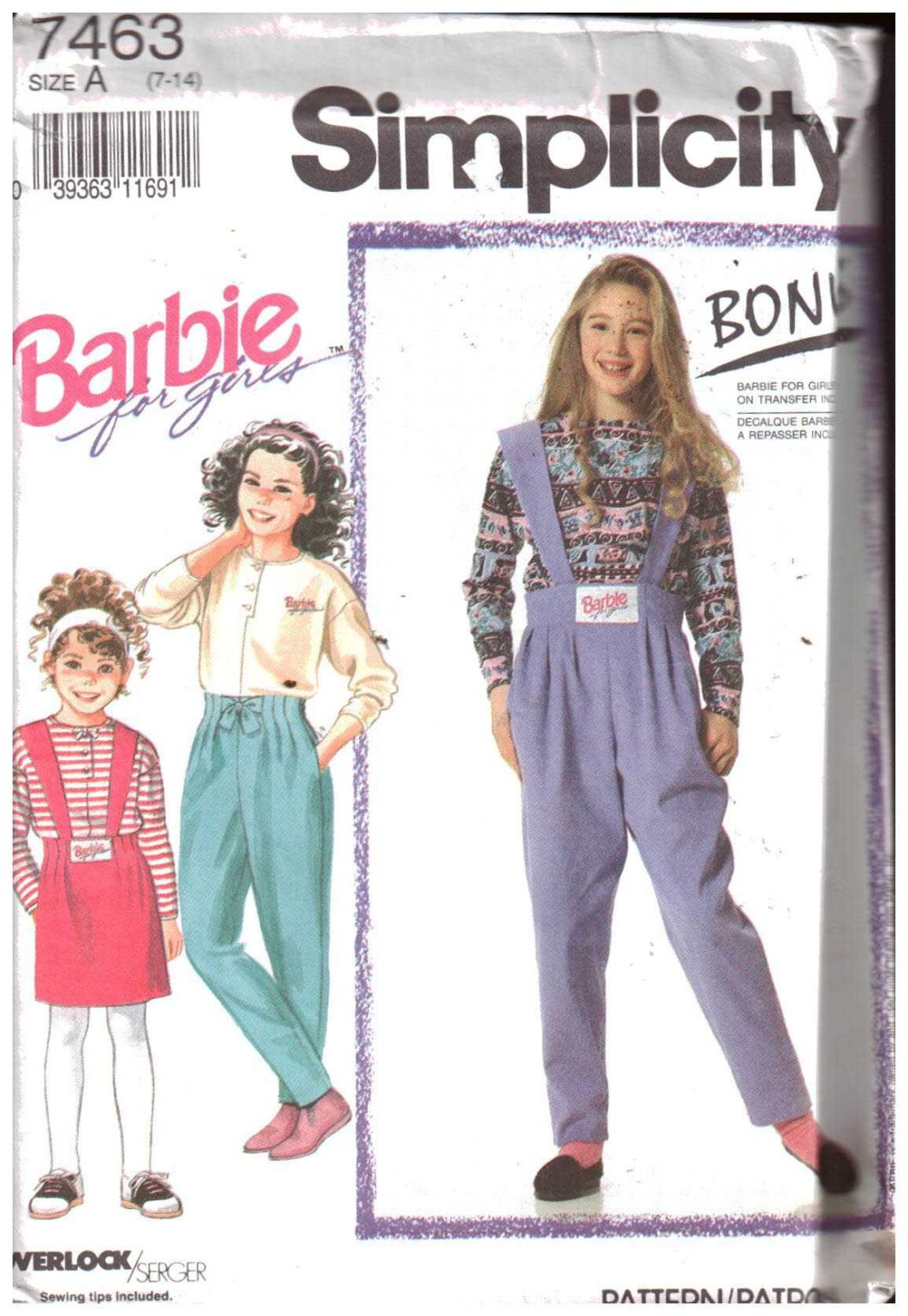 Simplicity 7463 Barbie for Girls' - Girls' Pants, Skirt, Detachable ...