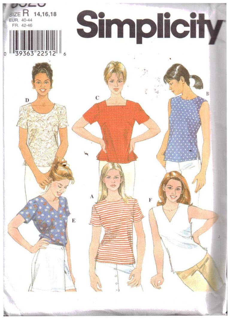 Simplicity 8523 Top Size: R 14-16-18 Uncut Sewing Pattern