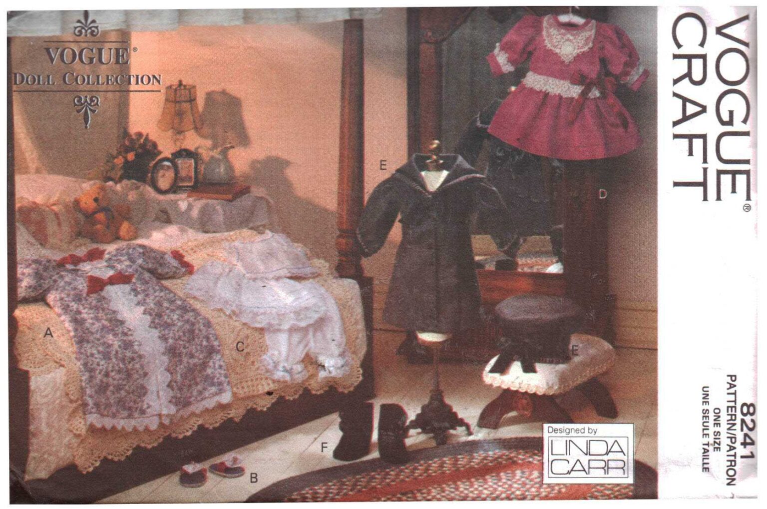 Vogue 8241 Victorian Doll clothes by Linda Carr Size: One Uncut Sewing ...