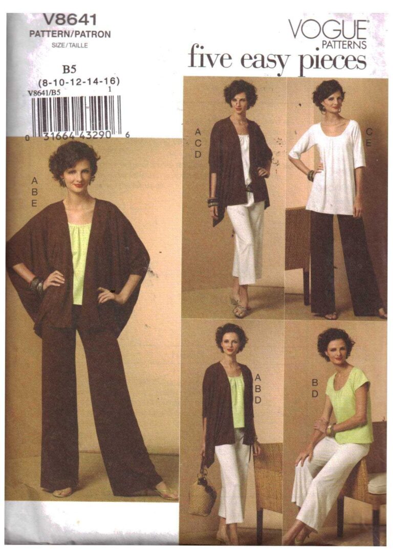 Vogue V8641 Jacket, Top, Pants Size: B5 8-10-12-14-16 Uncut Sewing Pattern