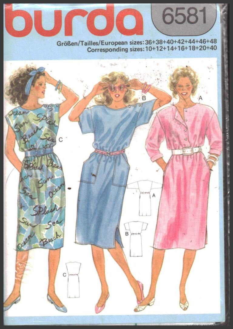 Burda 6581 Dress Size: 10-40 Uncut Sewing Pattern
