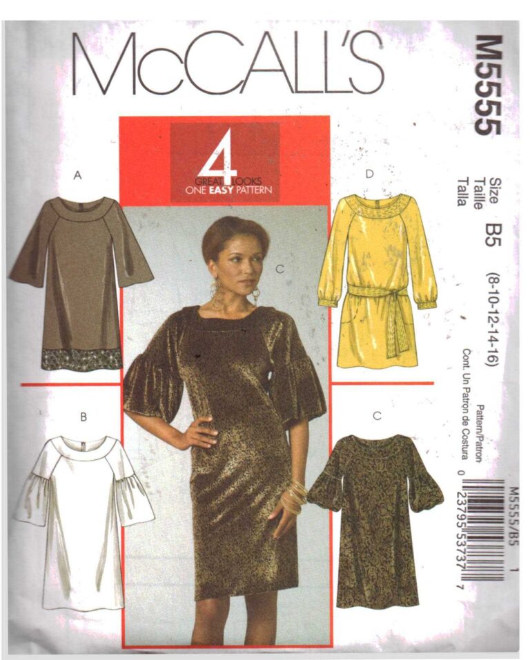 McCall's M5555 Dress Size: B5 8-10-12-14-16 Uncut Sewing Pattern