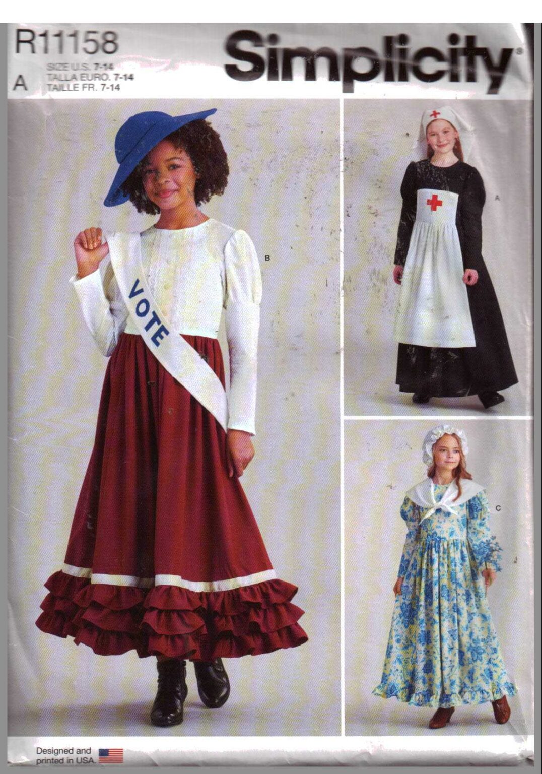 Simplicity R11158 Girl's Costume Size: A 7-14 Uncut Sewing Pattern