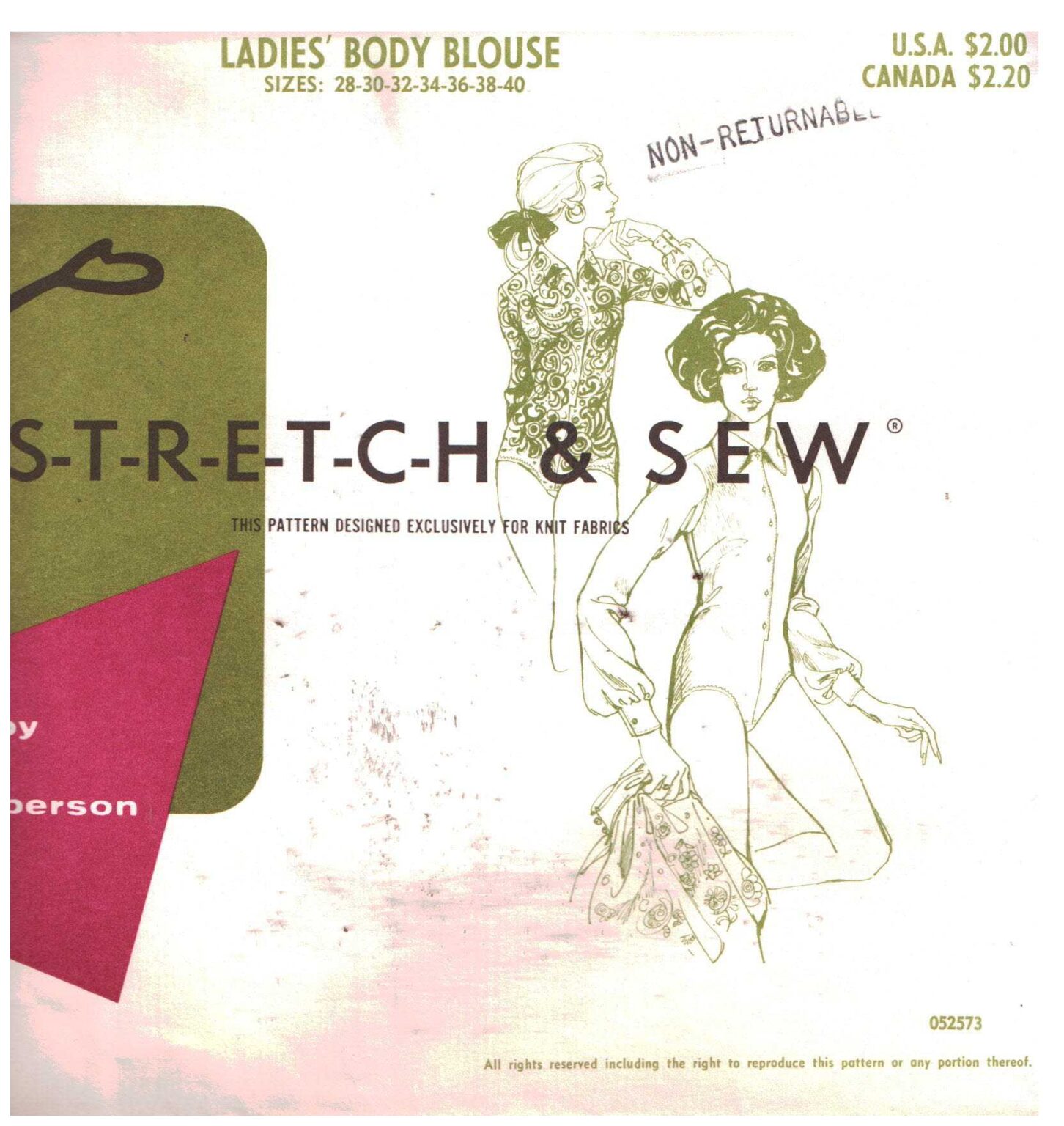 Stretch & Sew 790 Body Blouse Size: 28-40 Uncut Sewing Pattern