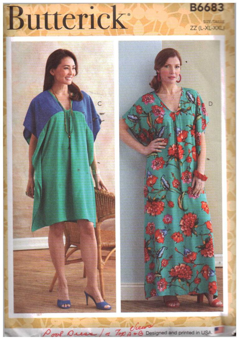 Butterick B6683 Tunic, Caftan Size: ZZ L-XL-XXL Uncut Sewing Pattern