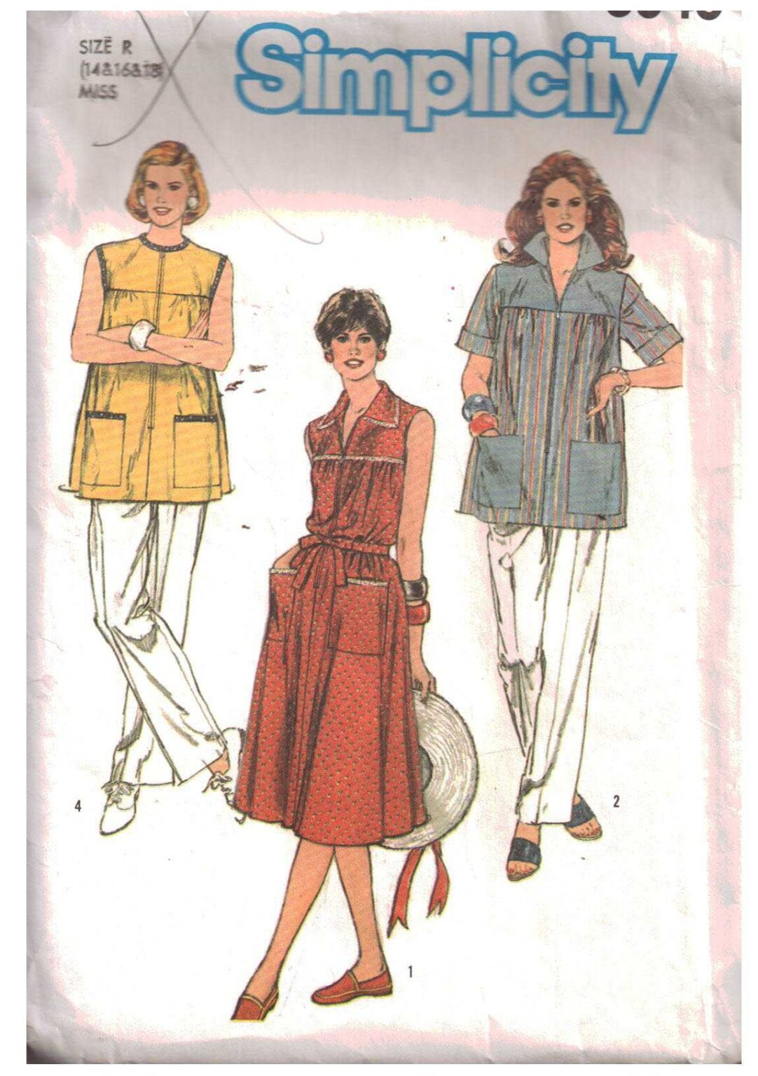 Simplicity 6040 Smock in two lengths Size: R 14-16-18 Used Sewing Pattern