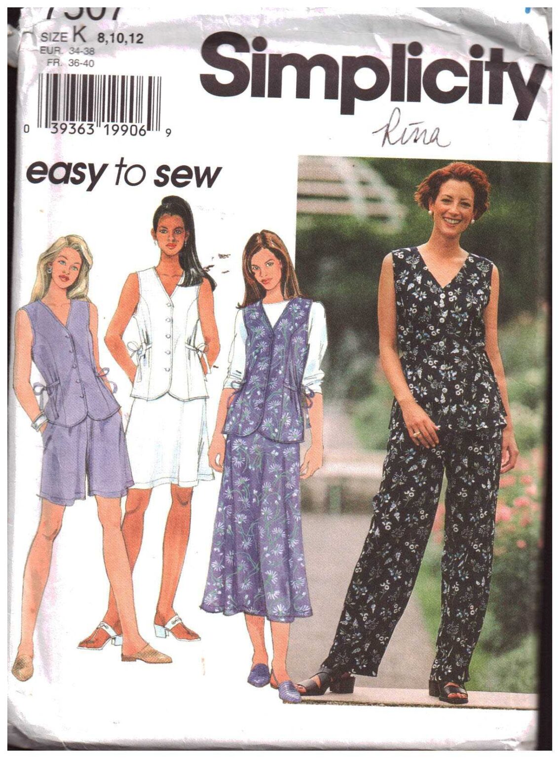 Simplicity 7507 Top, Skirt, Pants, Shorts Size: K 8-10-12 Uncut Sewing ...