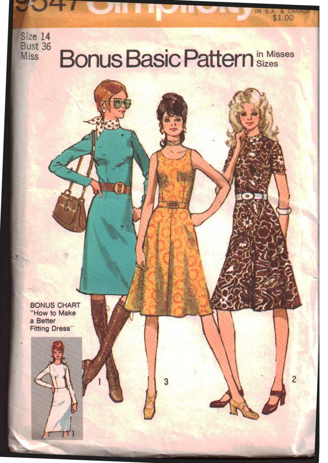 Simplicity 9547 Dress Size: 14 Bust 36 Uncut Sewing Pattern