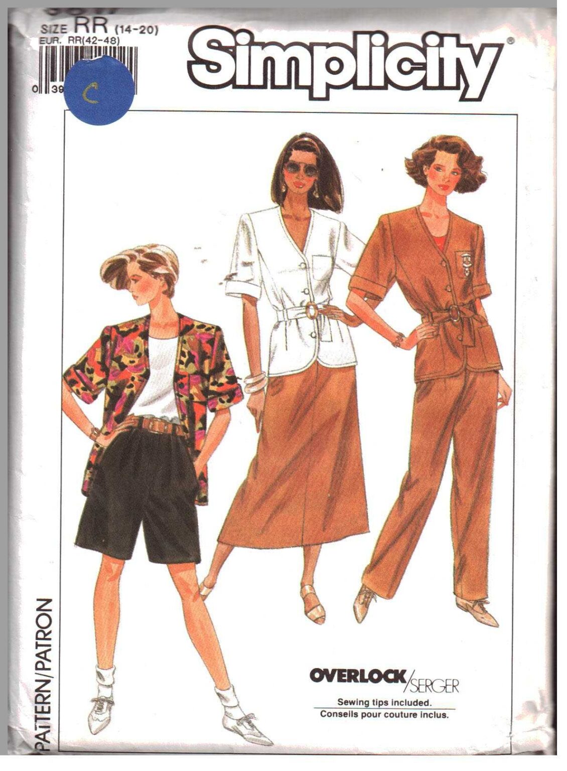 Simplicity 9617 Pants, Shorts, Skirt, Jacket Size: RR 14-20 Used Sewing ...