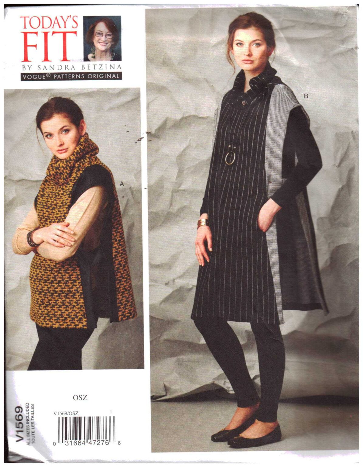 Vogue V1569 Tabard by Sandra Betzina Size: OSZ Uncut Sewing Pattern